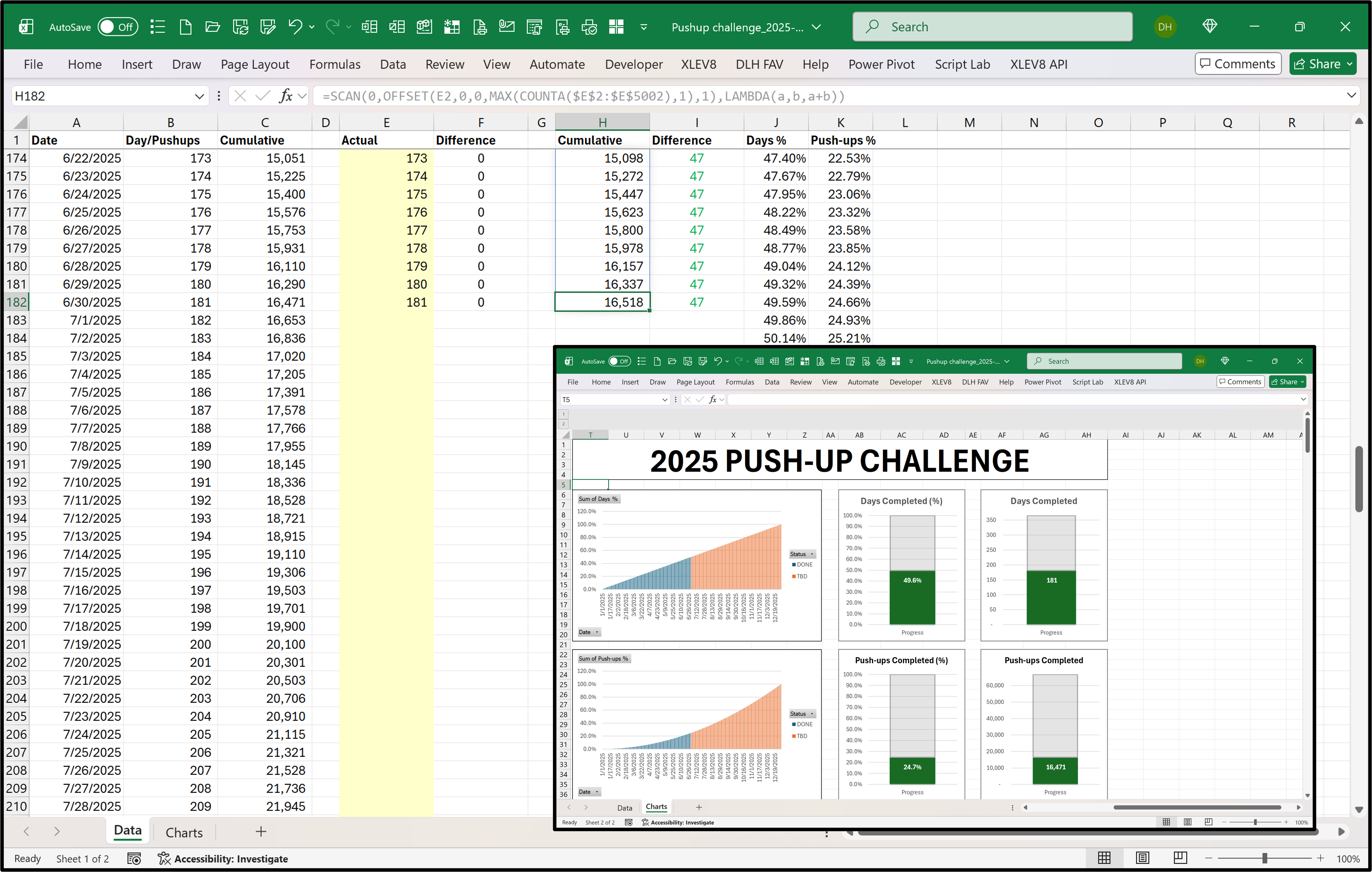 Push-up Challenge Excel Template - Excelevate.co