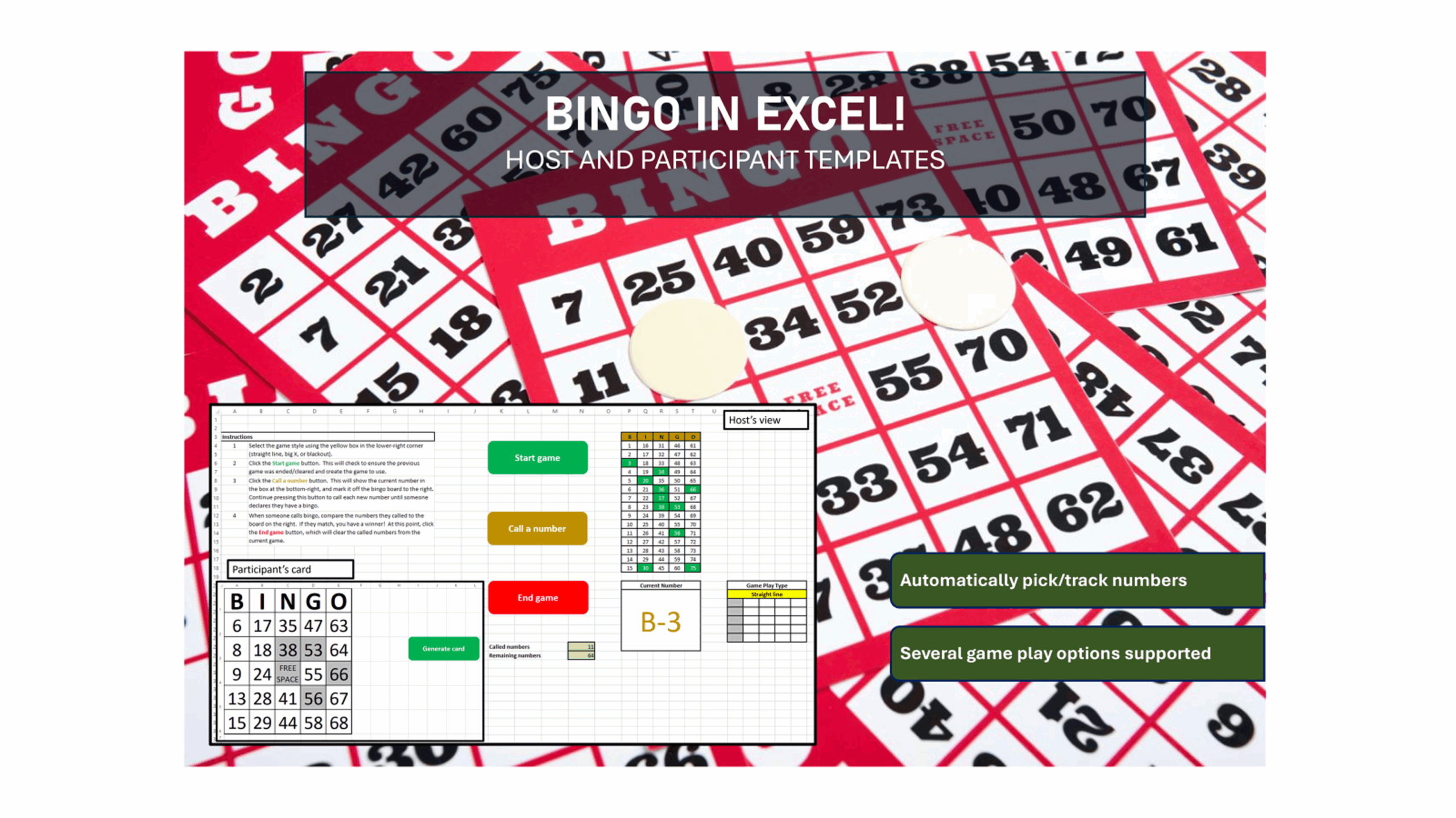 BINGO Excel Template – Host and Participant - Excelevate.co