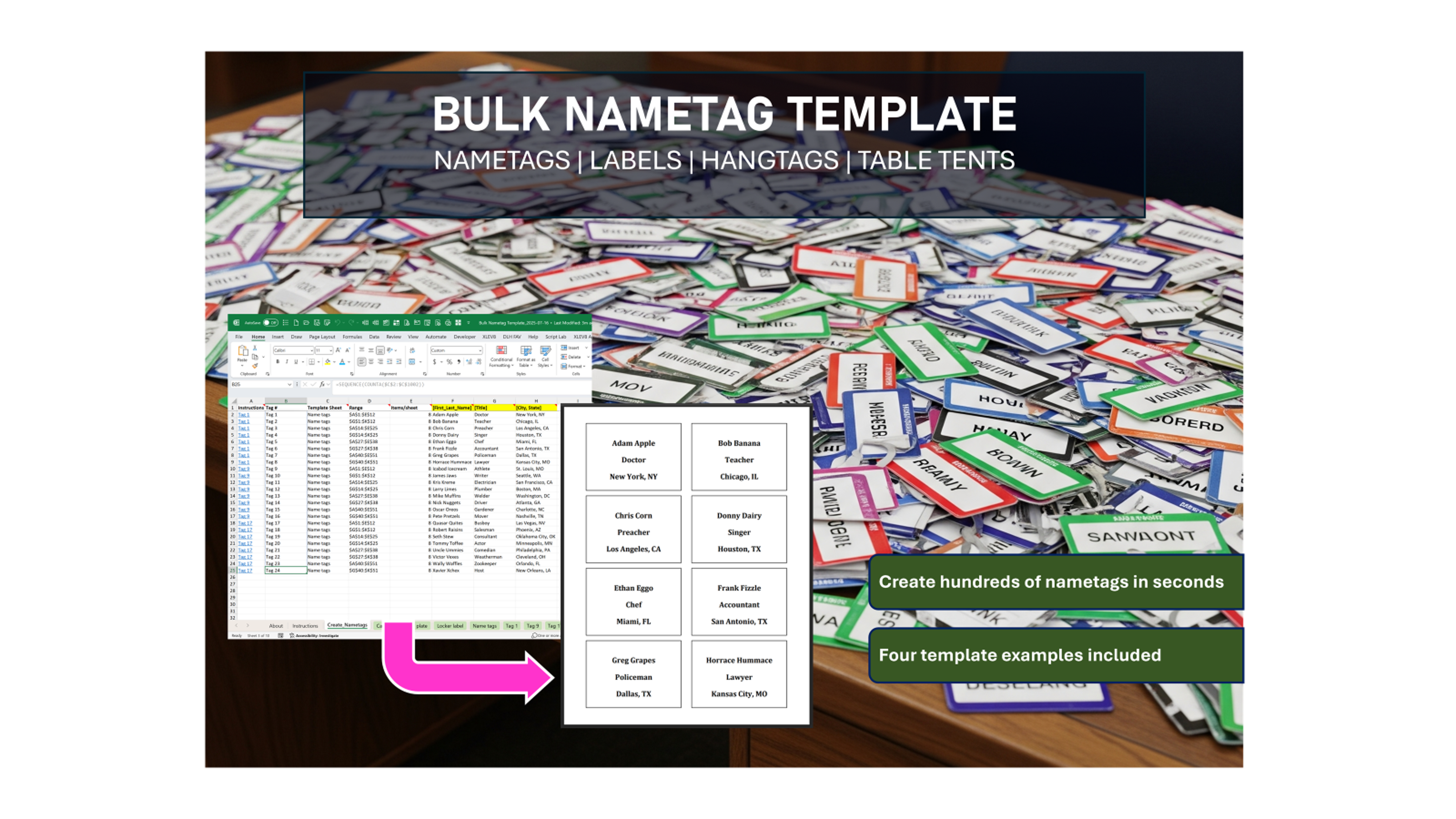 Bulk Nametag Template - Excelevate.co