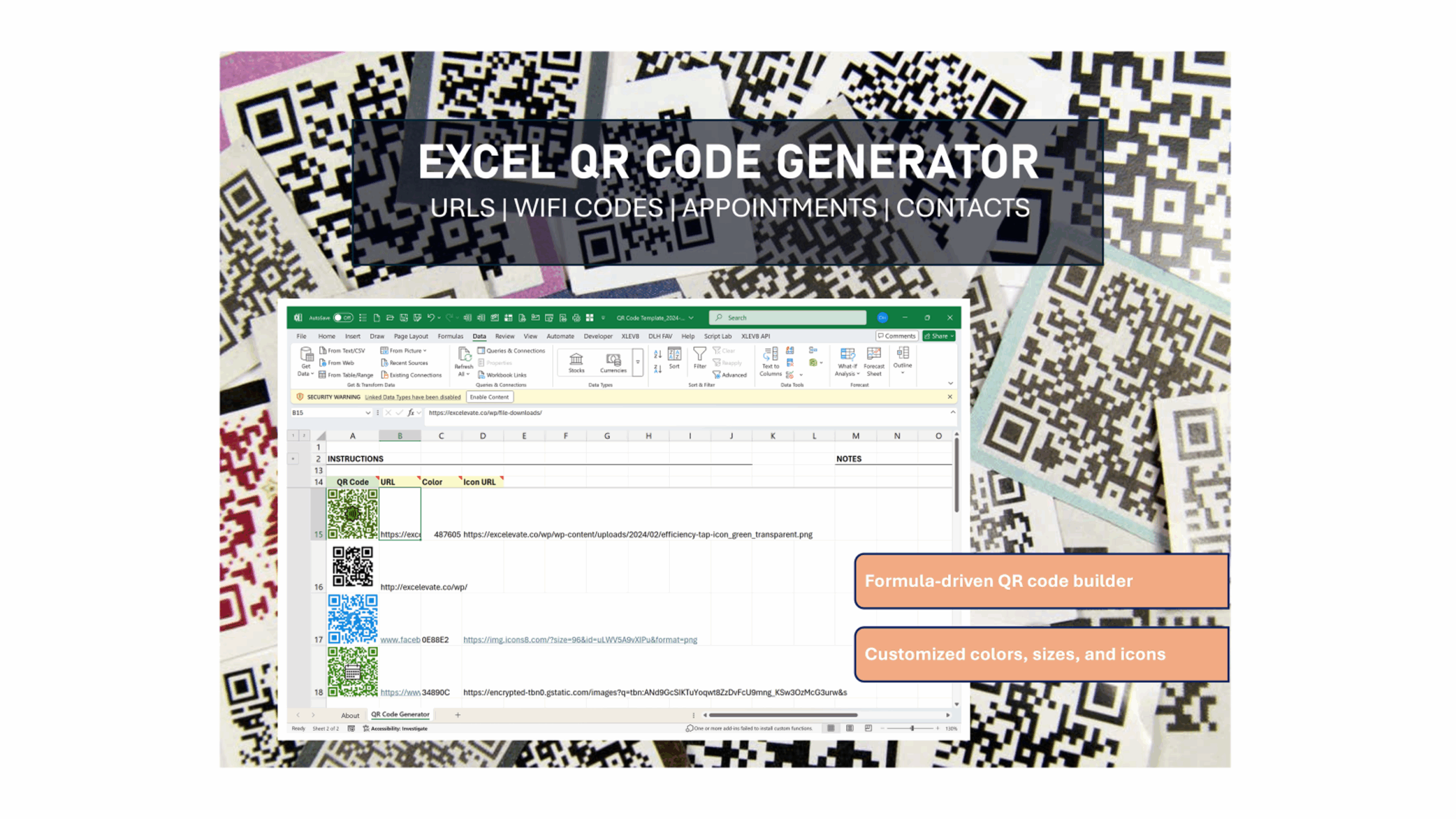 Excel Easy QR Code Generator - Excelevate.co
