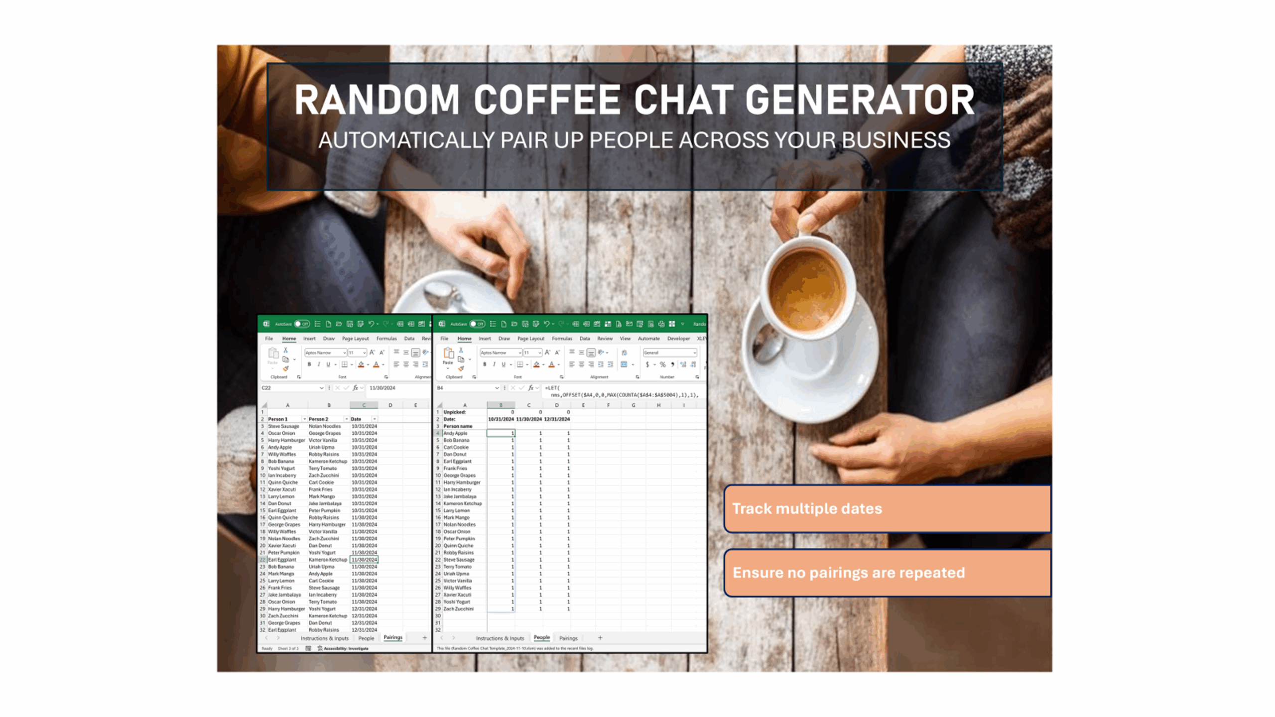 Random Coffee Chat Template - Excelevate.co