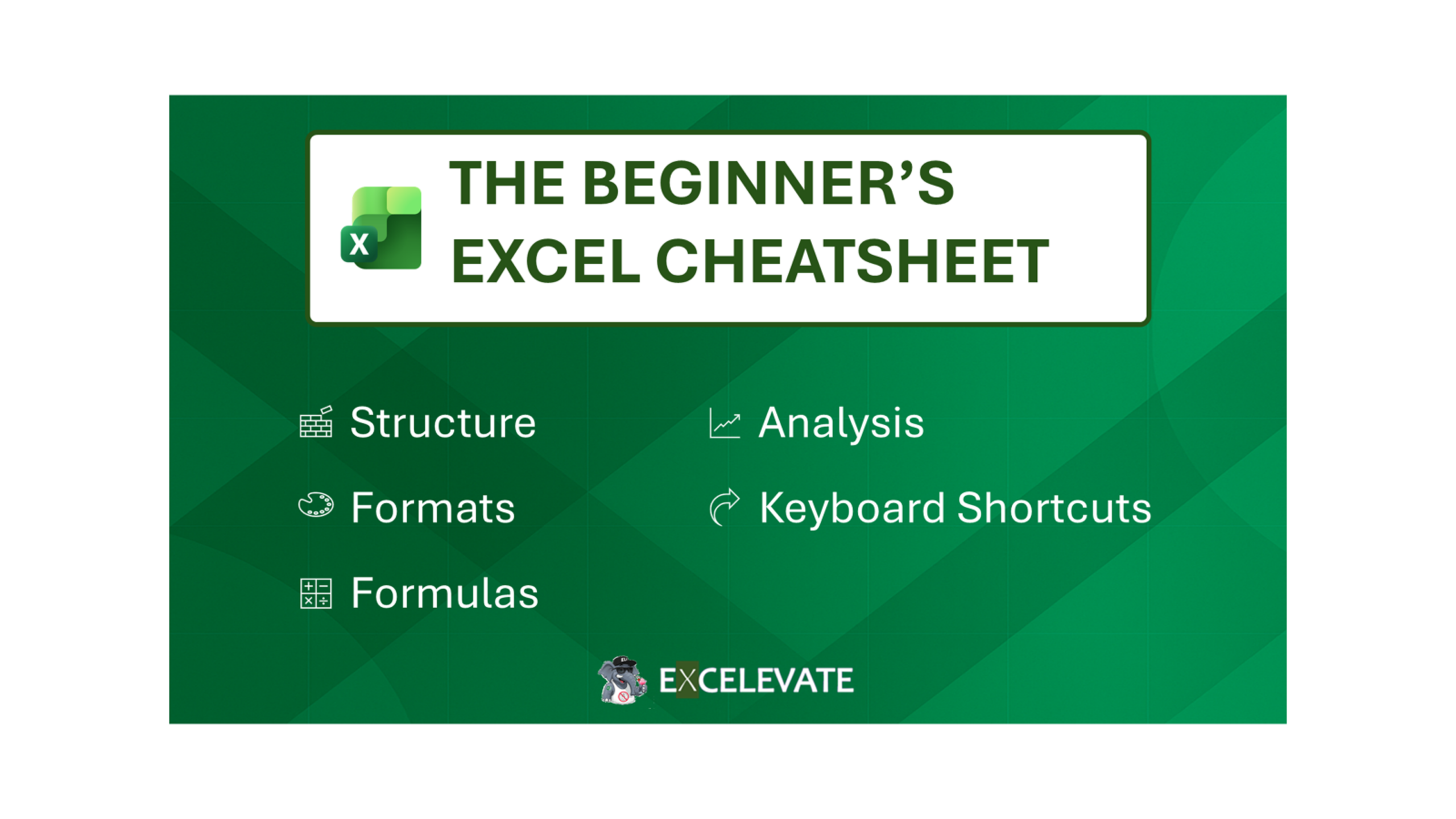 Microsoft Excel Beginner Cheatsheet - Excelevate.co